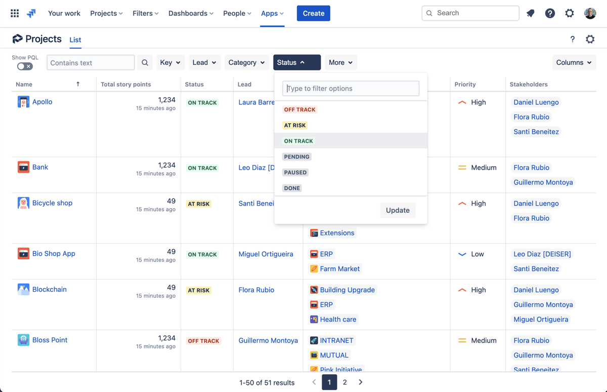 How to track projects in Jira Cloud?